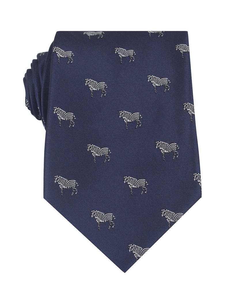 Navy Blue Zebra Necktie | Animal Print Tie | Men's Cool Unique Ties AU ...