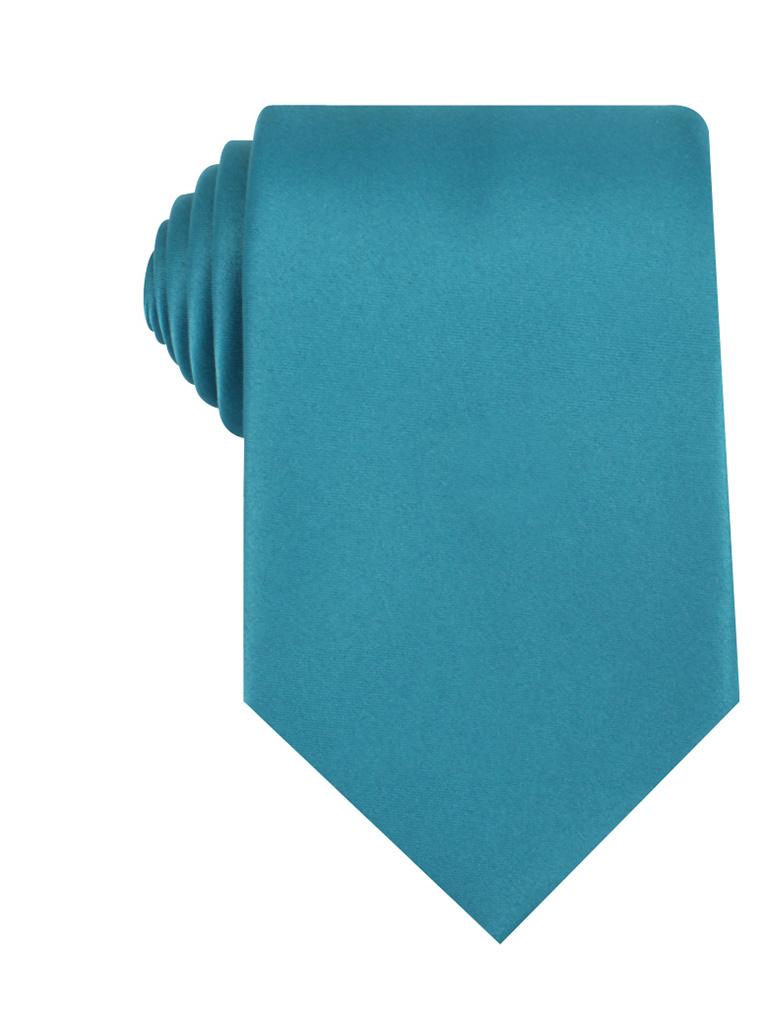 Oasis Teal Satin Necktie | Blue Wedding Ties for Men AU | OTAA