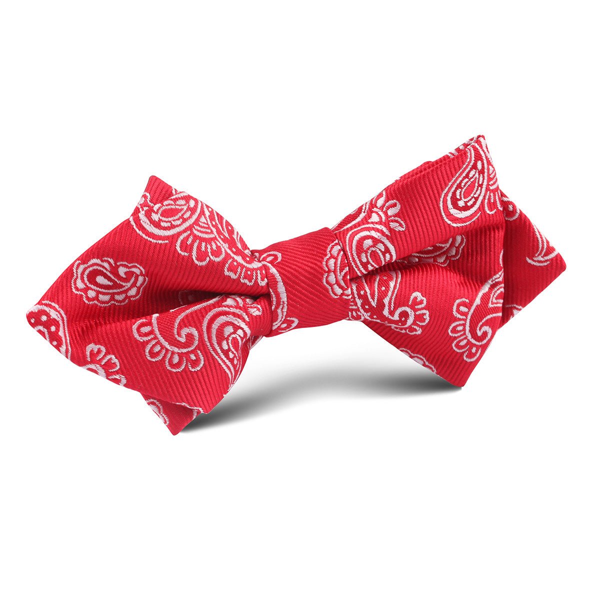 Paisley Red Diamond Bow Tie | Wedding Pre-Tied Bow Ties | Point Bowtie ...