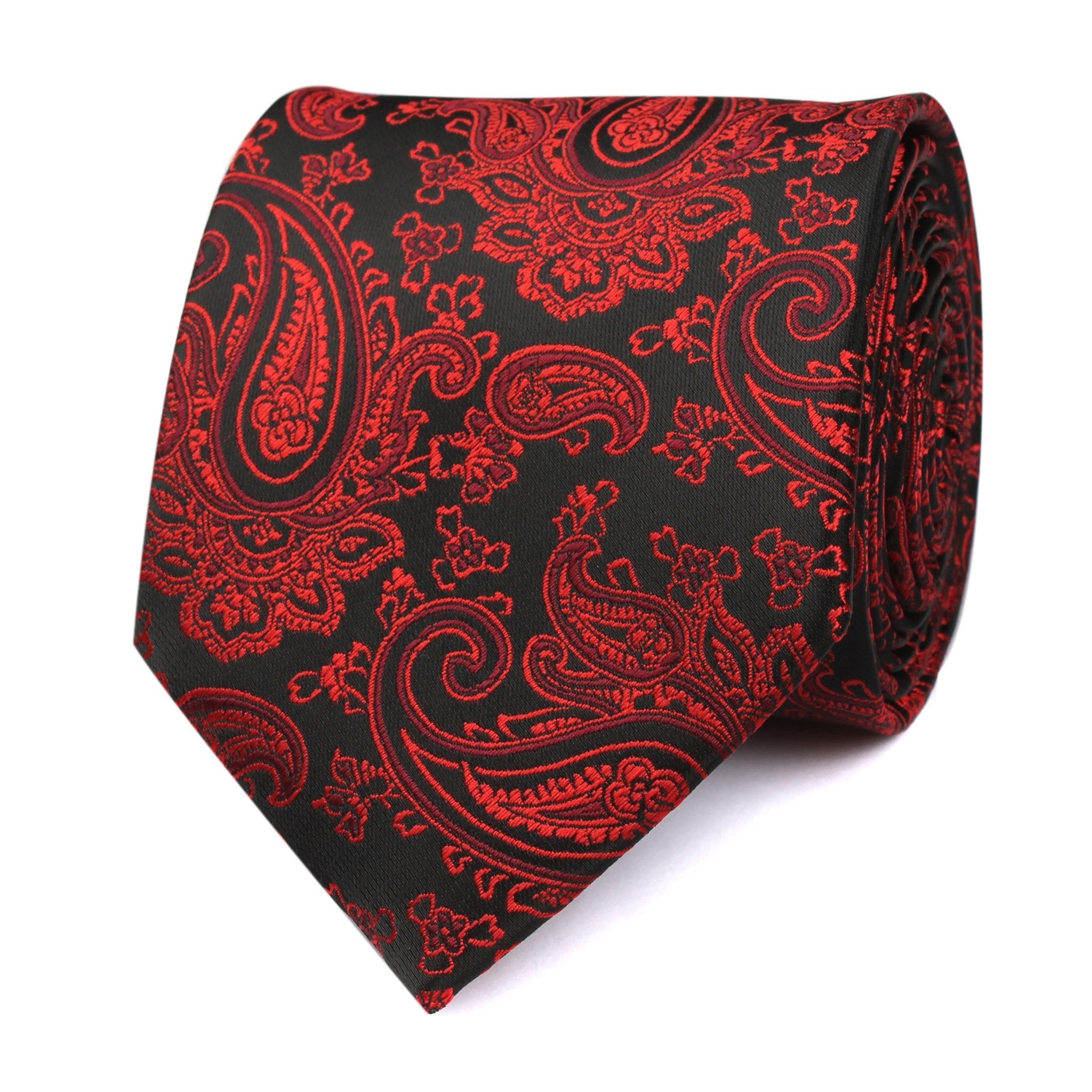 Paisley Black Tie | Red Pattern Ties | Fancy Necktie for Men Australia ...