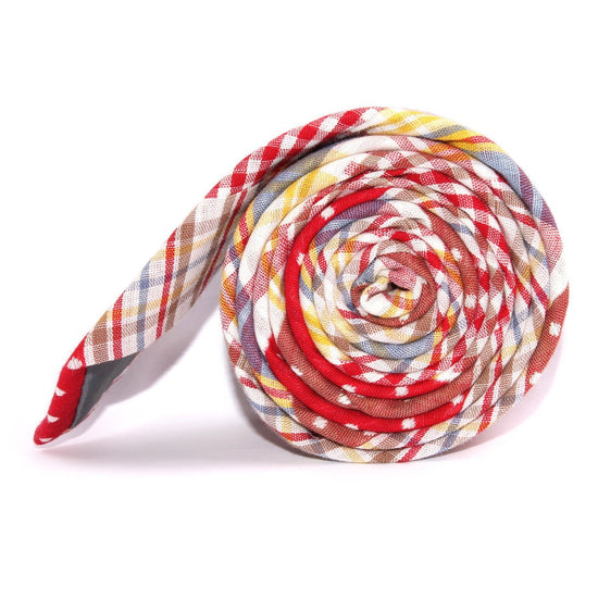 Plaid Red Gingham Polka Dot Necktie | Mens Christmas Tie | Cotton Ties ...