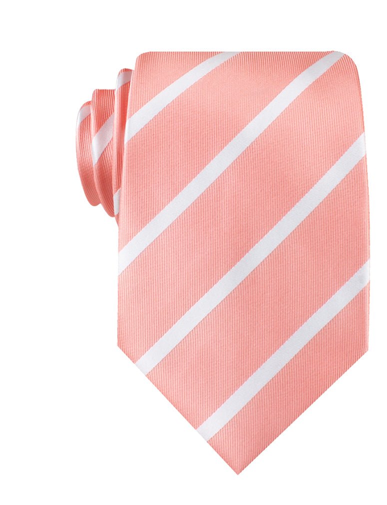 Peach Striped Necktie | Bellini Pink Tie | Wedding Ties for Men Online ...