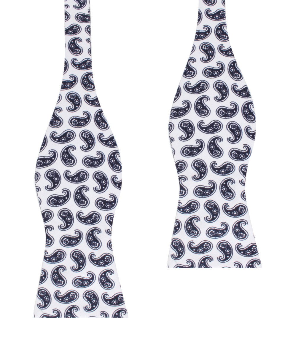 Picasso White on Blue Paisley Self Bow Tie | Patterned Untied Bowties ...