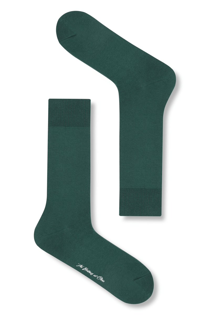 Pine Green Flat Knit Sock | OTAA