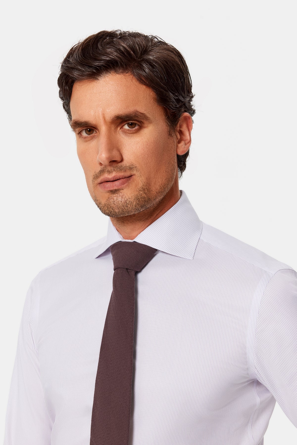 Poloni Purple Twill Non-Iron Shirt | OTAA