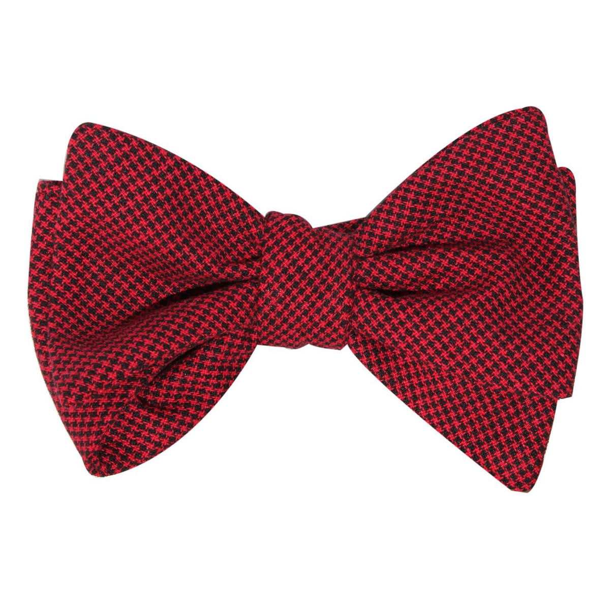 Red & Black Houndstooth Cotton Self Tie Bow Tie | Men's Untied Bowties ...