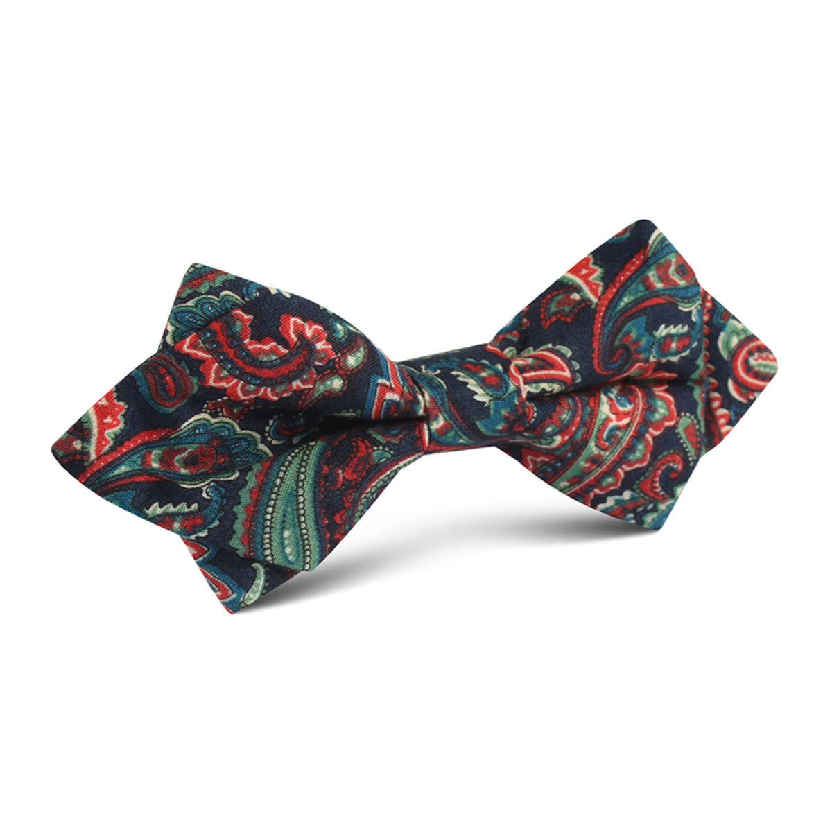 Rocambolesco Green Paisley Diamond Bow Tie | Men Designer Point Bowtie ...
