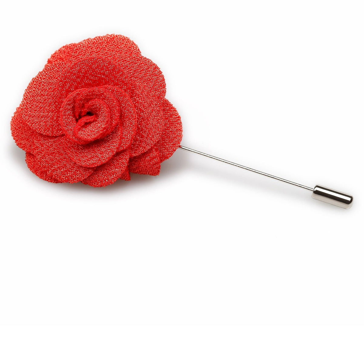 Royal Red Lapel Flower | Camellia Boutonniere Pin | Mens Suit Pins | OTAA