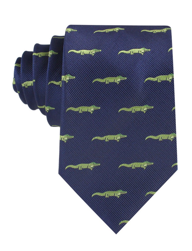 Saltwater Crocodile Tie | Navy Blue Animal Ties | Cool Necktie for Men ...