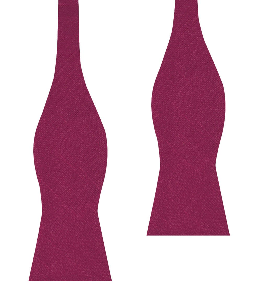 Sangria Slub Linen Self Tie Bow Tie | Untied Bowties AU | OTAA