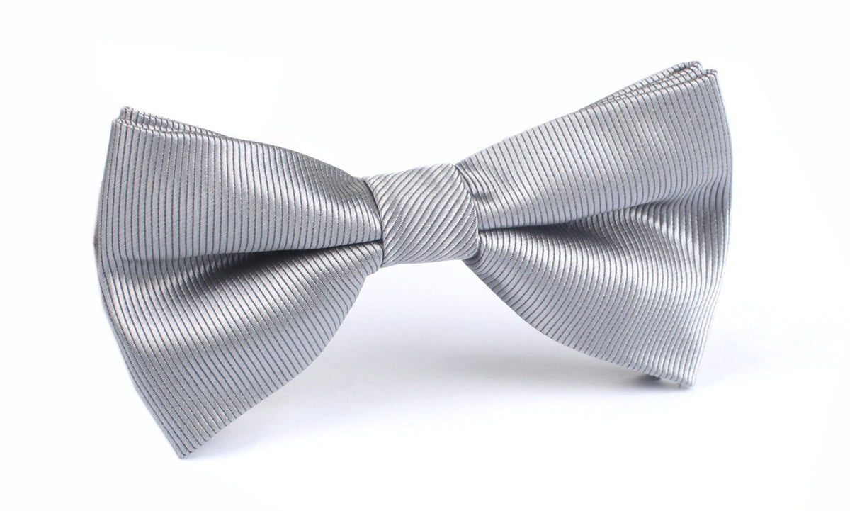 Silver Bow Tie | Light Grey Bow Ties | Men's Luxury Pre-Tied Bowtie AU ...