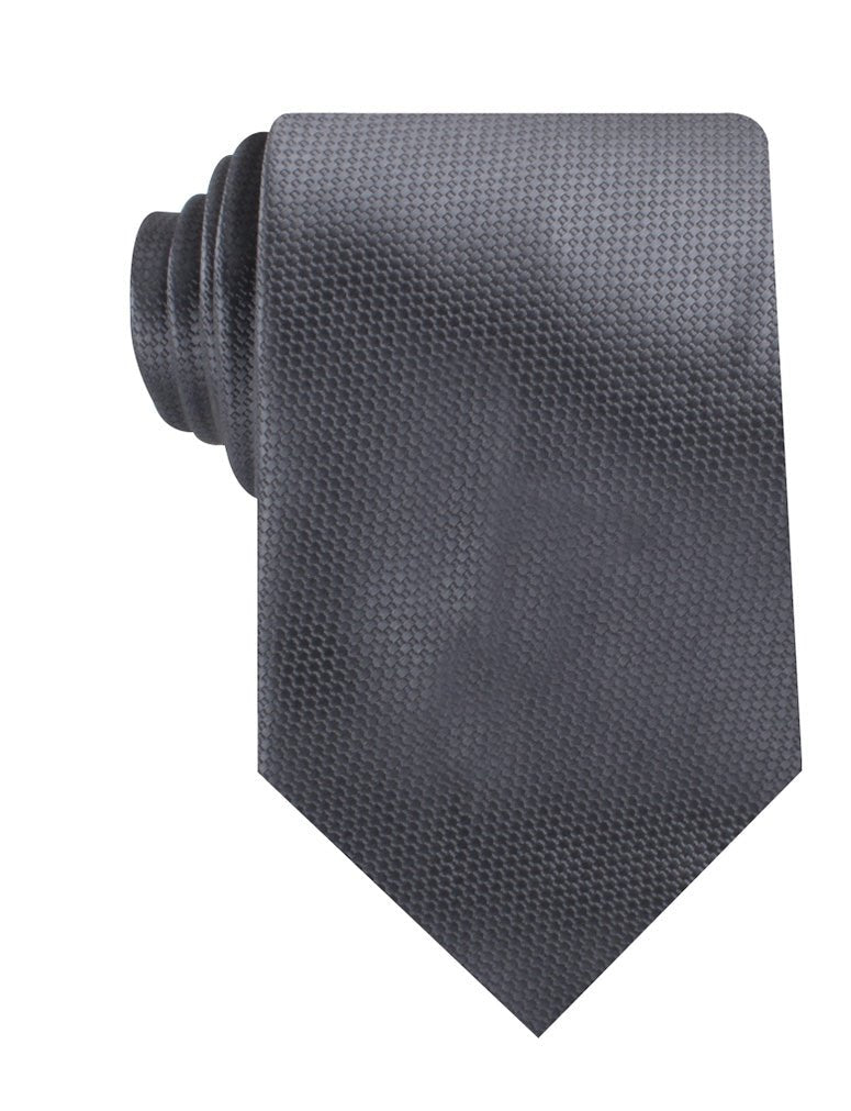 Slate Grey Charcoal Basket Weave Necktie | Mens Business Ties Neckties ...