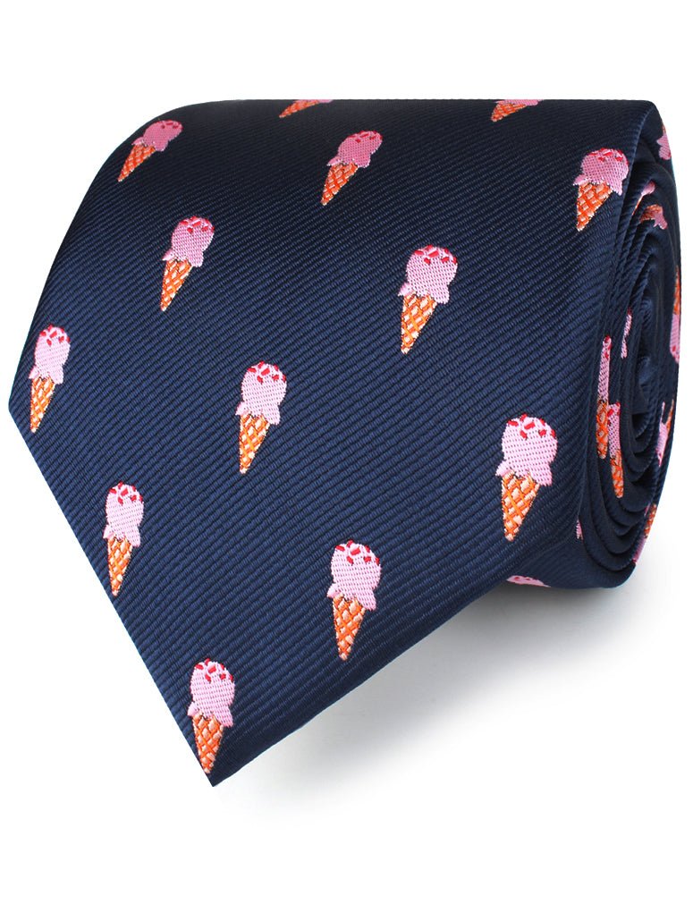 Strawberry Ice Cream Necktie | Dessert Pattern Tie | Mens Novelty Ties ...