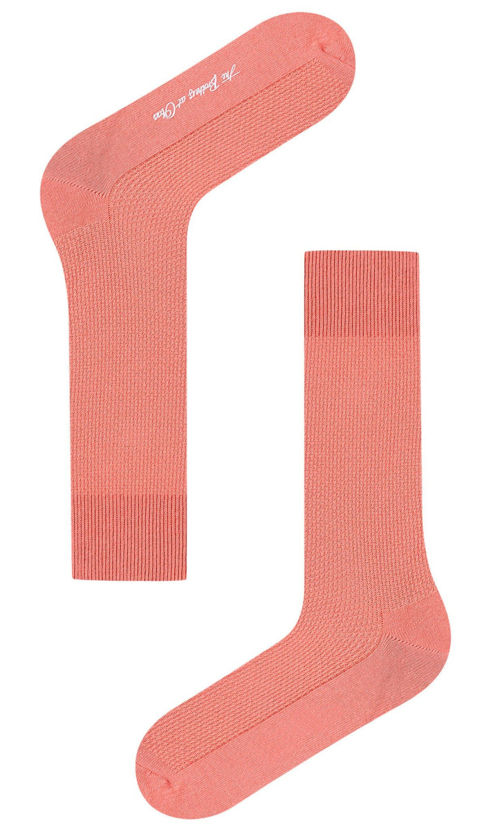 Sunset Dark Peach Textured Socks | Solid Color Men's Casual Crew Sock ...