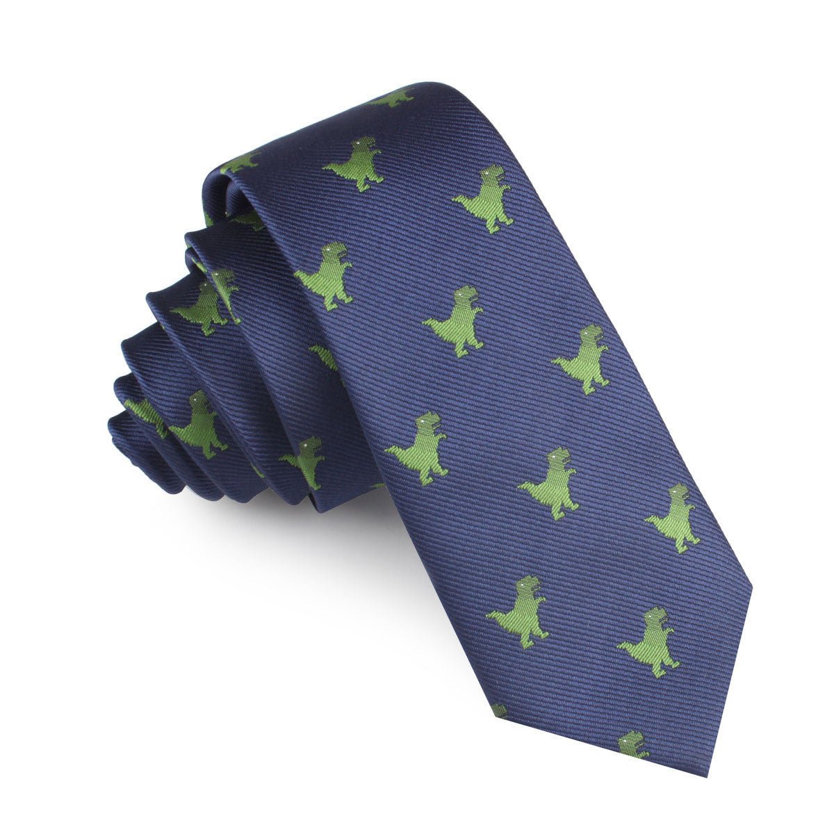T-Rex Pixel Dinosaur Skinny Tie | Mens Animal Slim Ties Thin Neckties ...