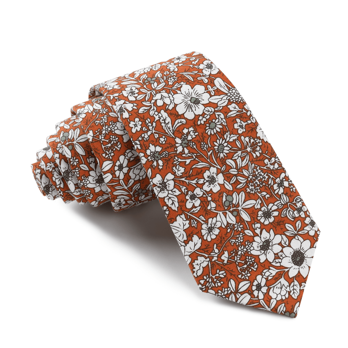 Tabriz Terracotta Floral Skinny Tie | OTAA
