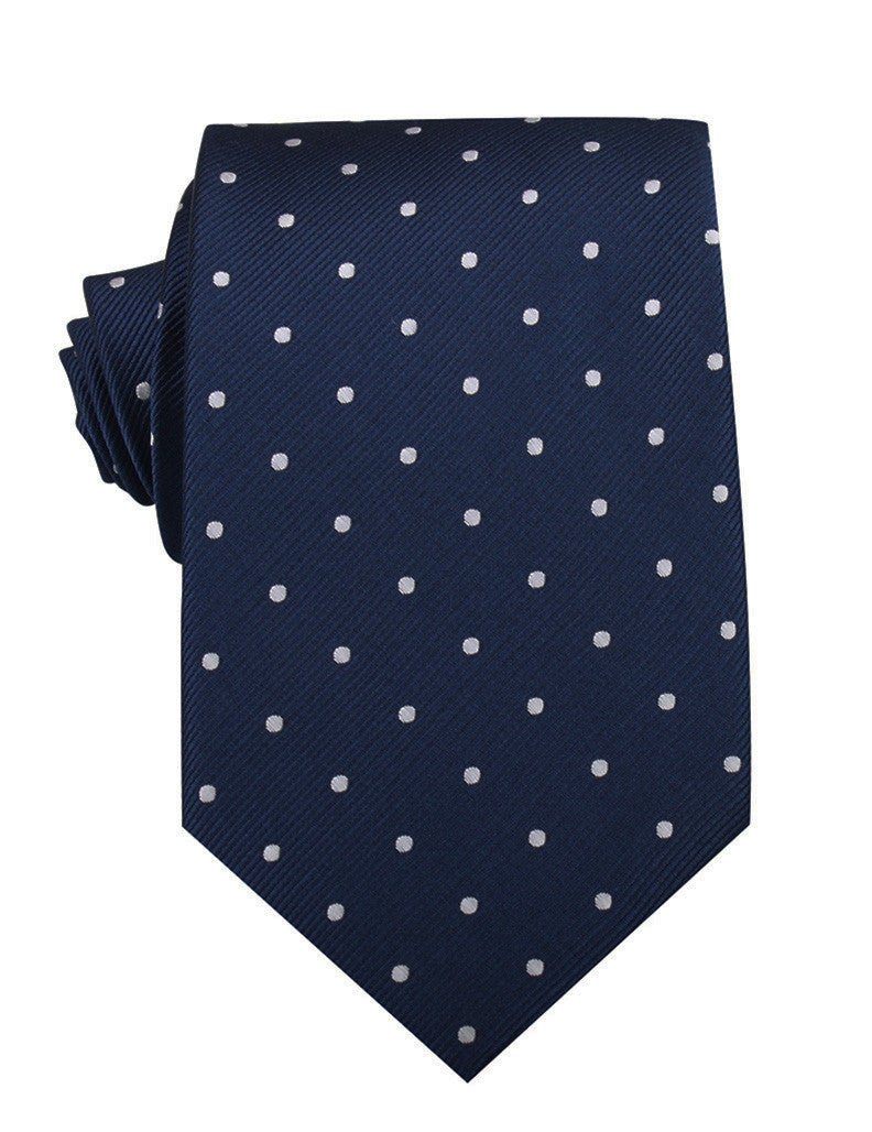 Navy Blue White Polka Dots Necktie | Classic Business Tie | Men's Ties ...
