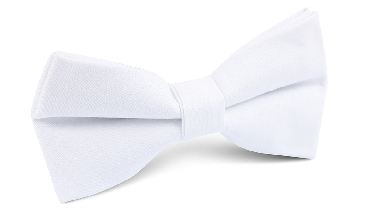 White Cotton Bow Tie | Groom Bowtie | Pre-Tied Formal Tuxedo Bow Ties ...