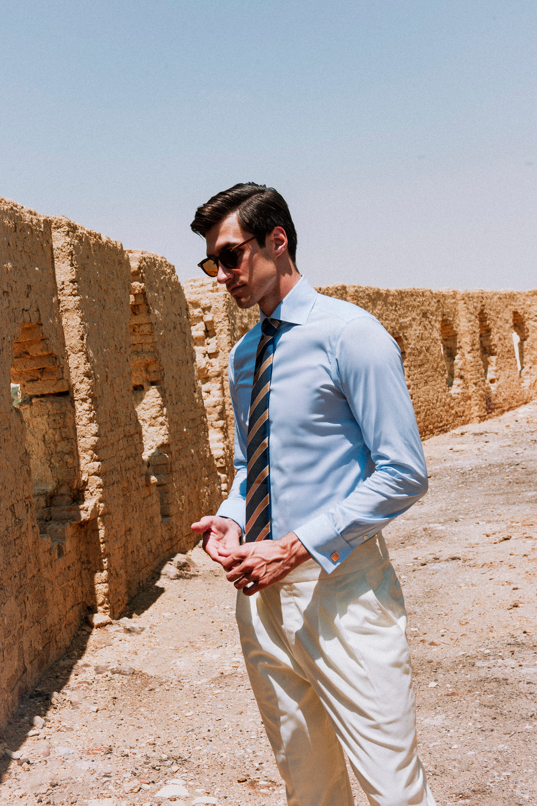 The Trafalgar Commodore Navy & Gold Tie | OTAA
