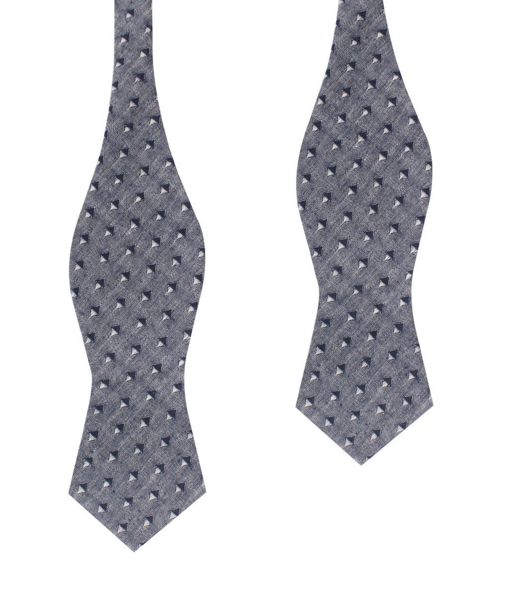 Inception Navy Linen Diamond Self Bow Tie | Blue Point Bowtie AU | OTAA