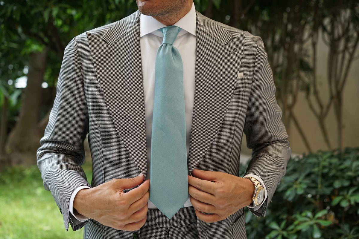 Turkish Teal Blue Weave Necktie | Wedding Ties for Men | OTAA