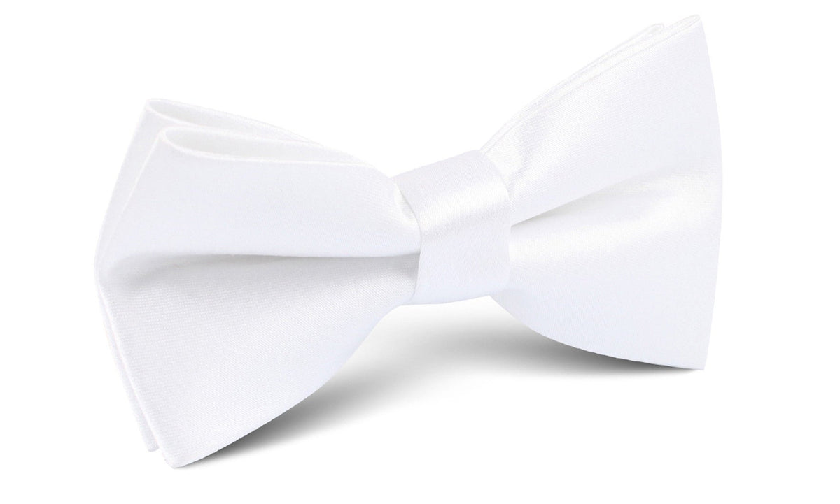 Satin White Bow Tie | White Wedding Bow Tie for Men | OTAA | OTAA