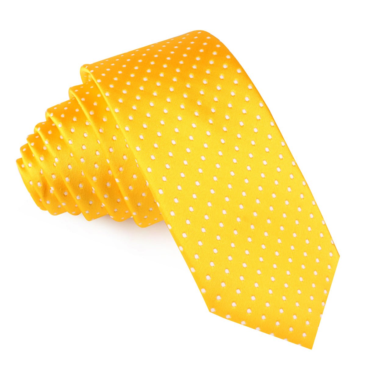 Yellow Mini Polka Dots Skinny Tie | Wedding Slim Ties Men Thin Necktie ...