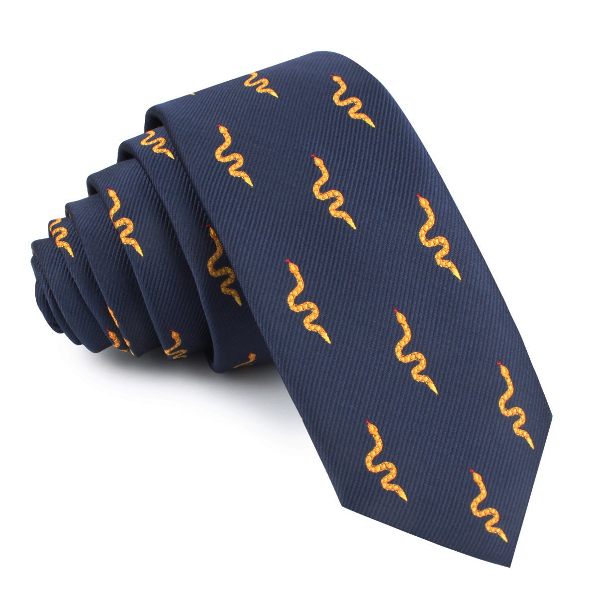 Yellow Snake Skinny Tie | Animal Print Slim Ties | Men's Thin Neckties ...