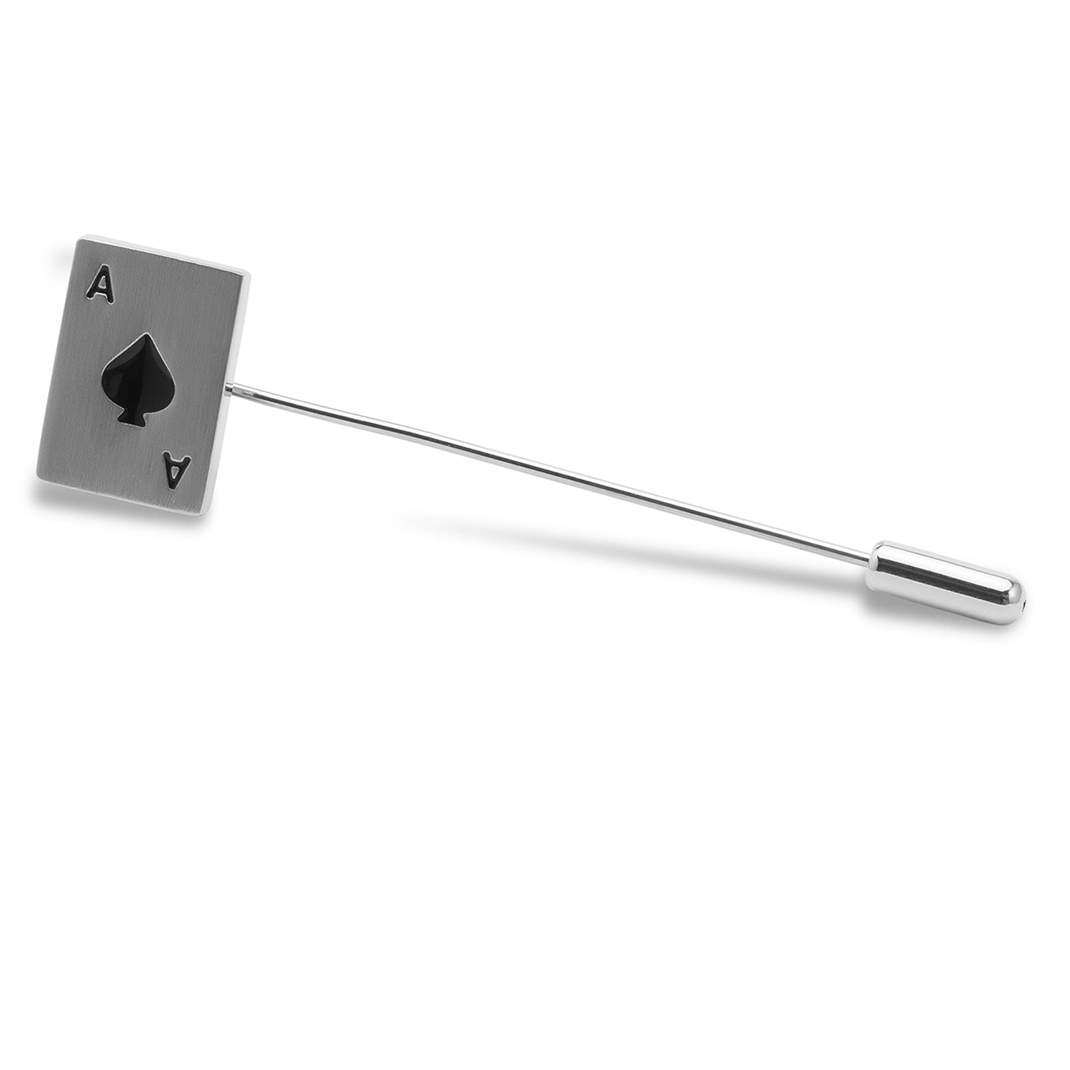Ace of Spades Card Lapel Pin | Casino Poker Silver Metal Lapel Pins | OTAA