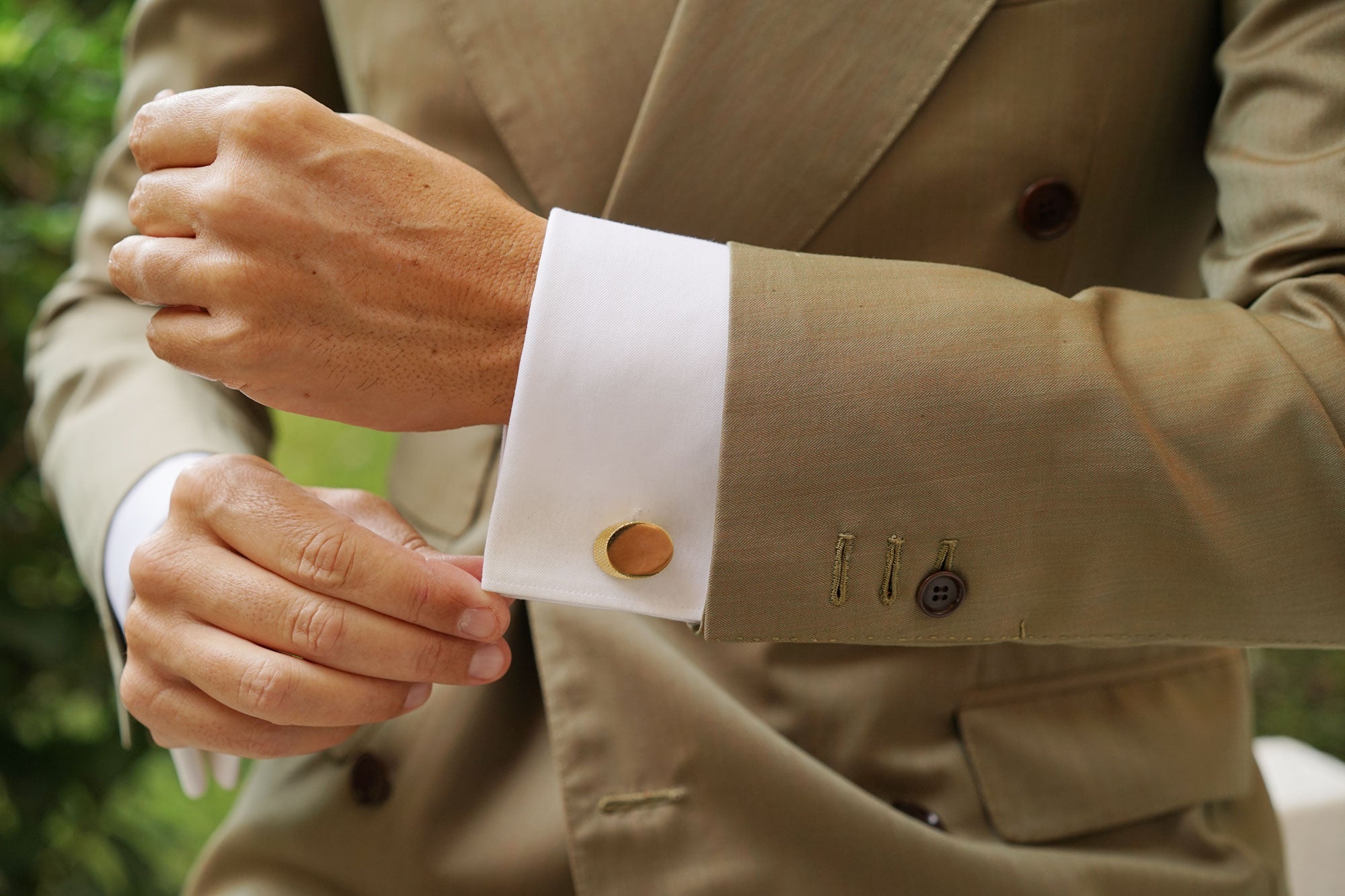 Alexander The Great Gold Cufflinks | Diamond Cut Edge Oval Cuff Links ...