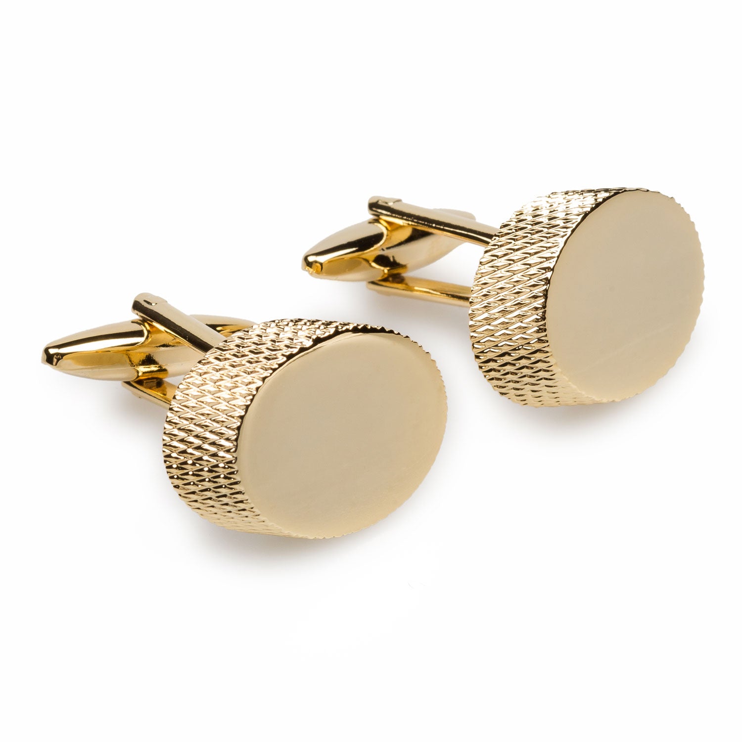 Alexander The Great Gold Cufflinks | Diamond Cut Edge Oval Cuff Links ...