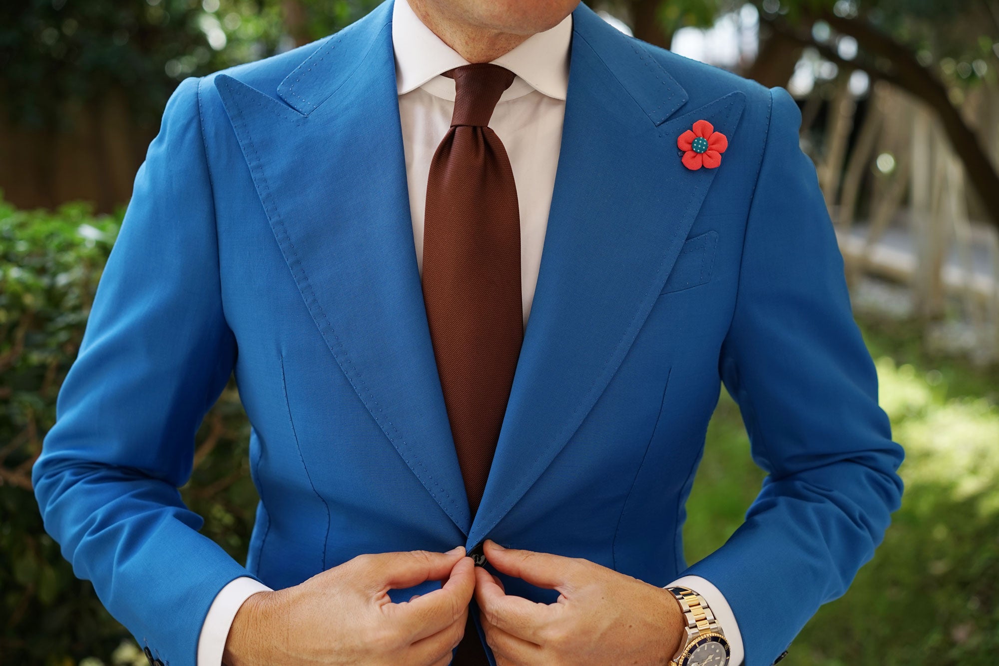 Americain Red Lapel | Poppy Flower Remembrance Mens Boutonniere Pins | OTAA