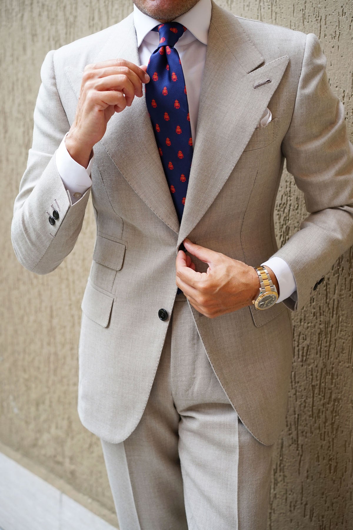 Angry Robot Necktie | Shop Men's Ties | Novelty Navy Blue Ties Online ...