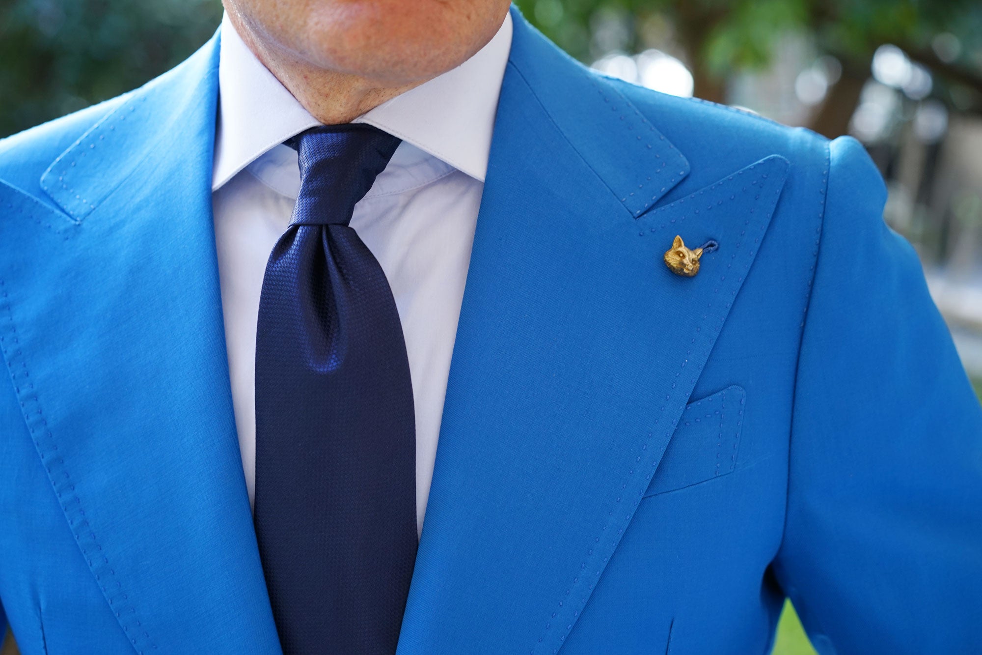 Antique Gold Fox Lapel Pin | Animal Head Metal Lapel Pins | Suit Pin | OTAA