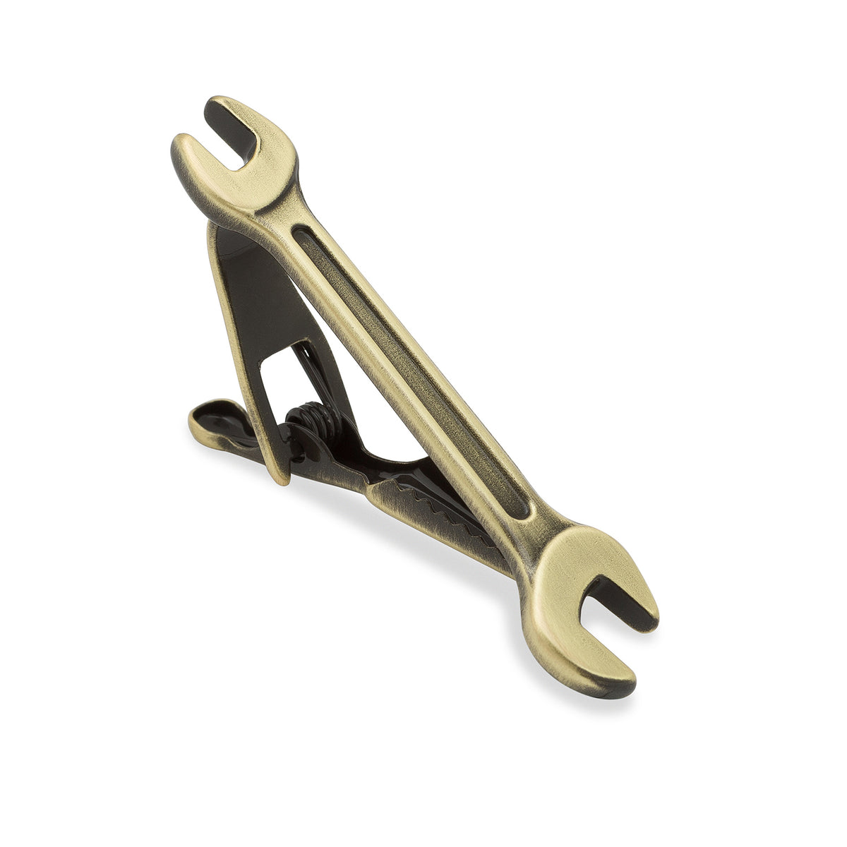 Antique Brass Shifting Spanner Tool Tie Bar | Bronze Wrench Tie Clip | OTAA