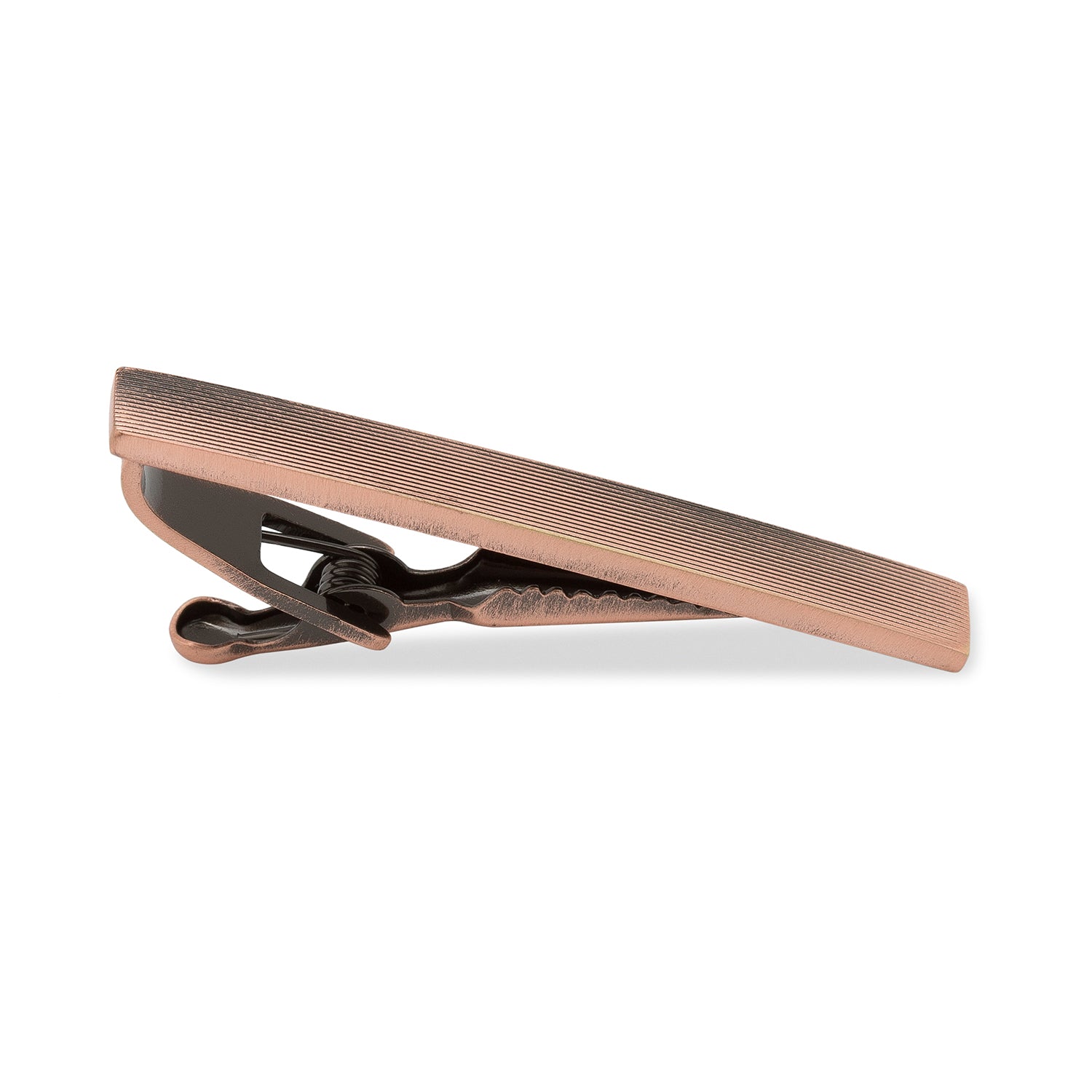 Antique Copper Horizontal Lines Tie Bar | Etched Fine Stripe Tie Clip ...