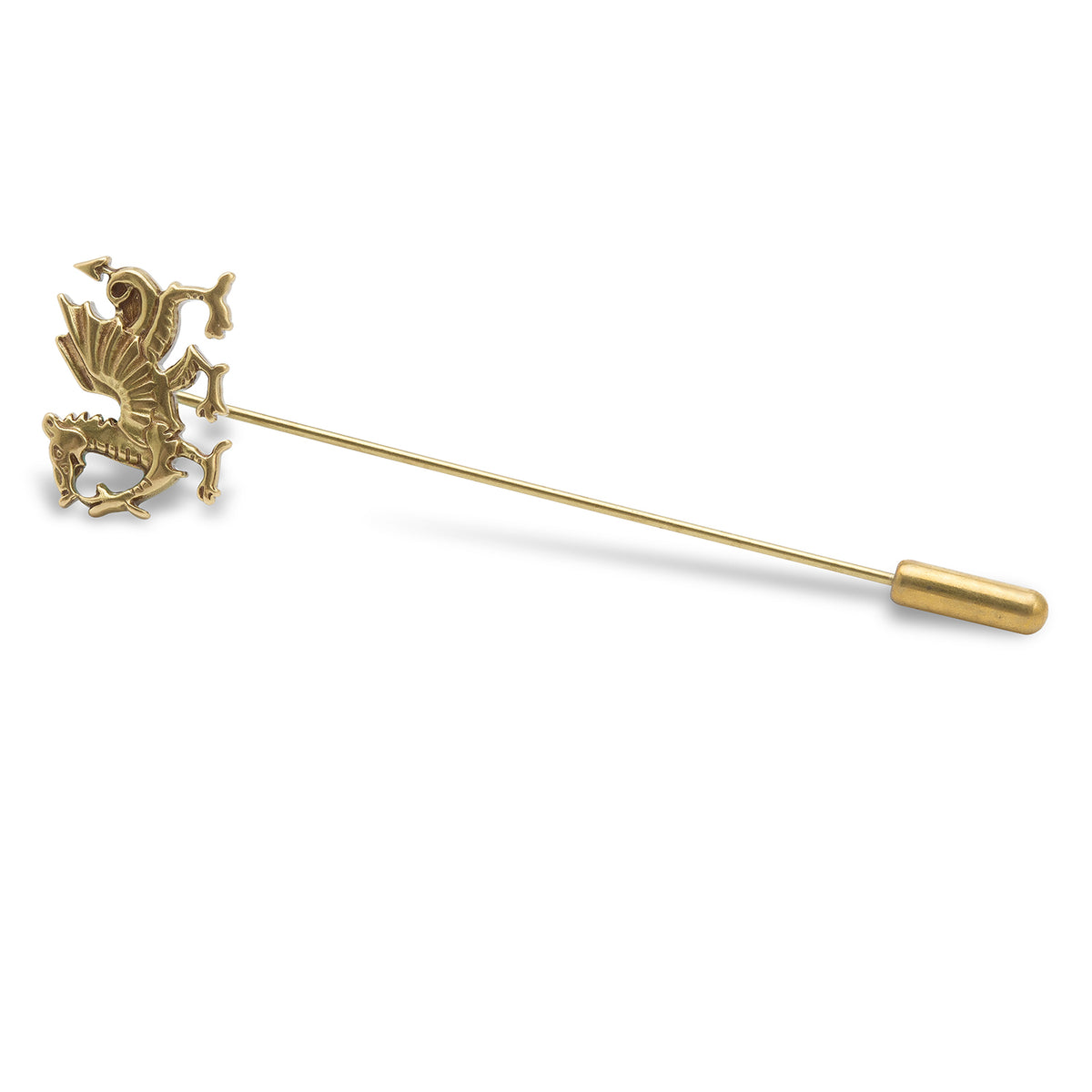 Antique Gold Welsh Dragon Lapel Pin | Heraldic Metal Suit Lapel Pins | OTAA