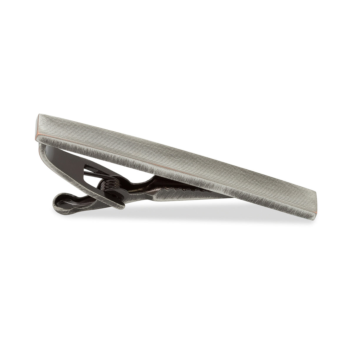 Antique Silver Horizontal Lines Tie Bar | Etched Fine Stripe Tie Clip ...