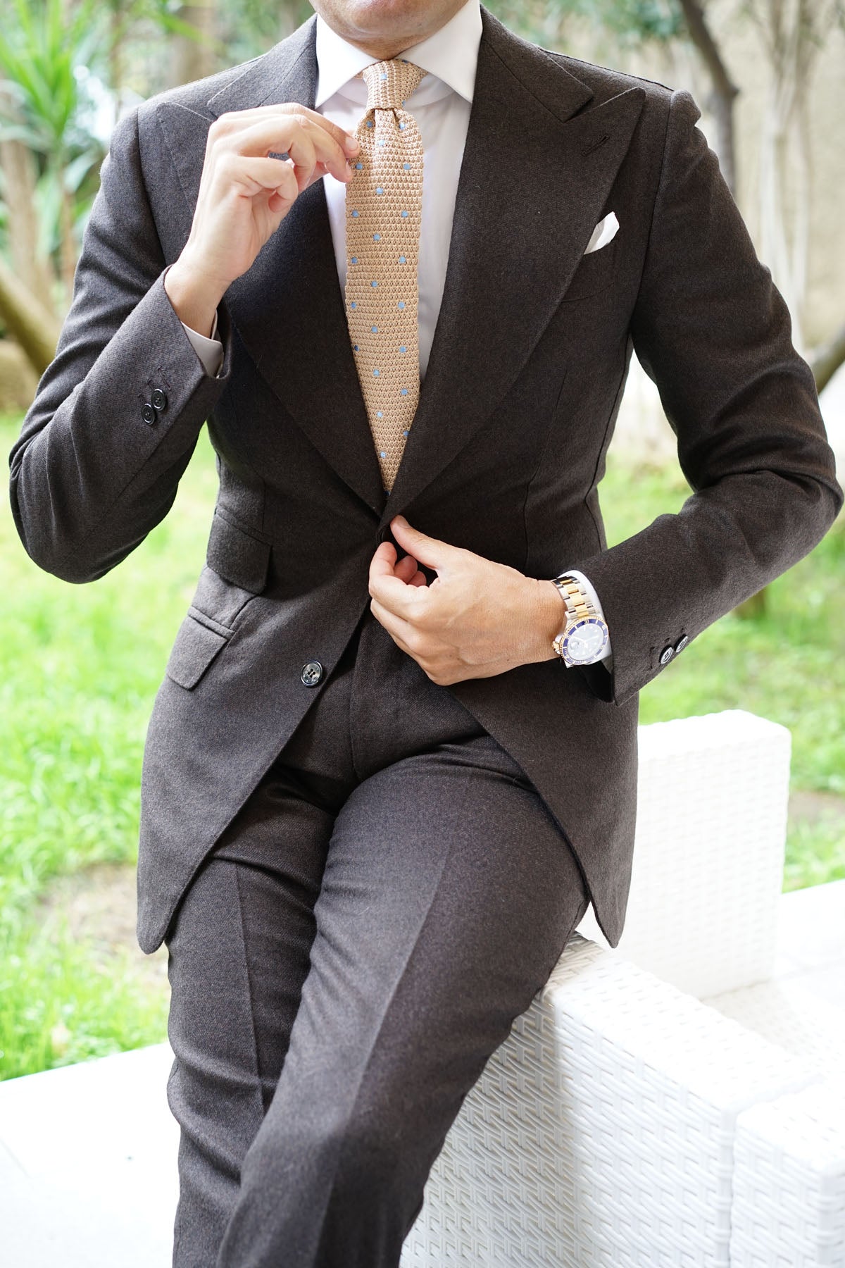 Argentinian Polkadot Knitted Tie | Knit Ties Knits | OTAA