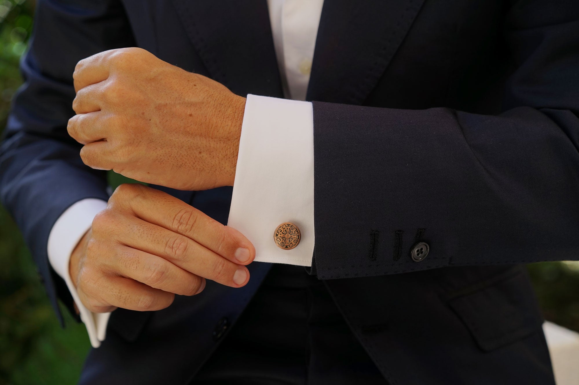 Augustus Caesar Antique Copper Cufflinks | Swank Roman Round Cufflinks ...