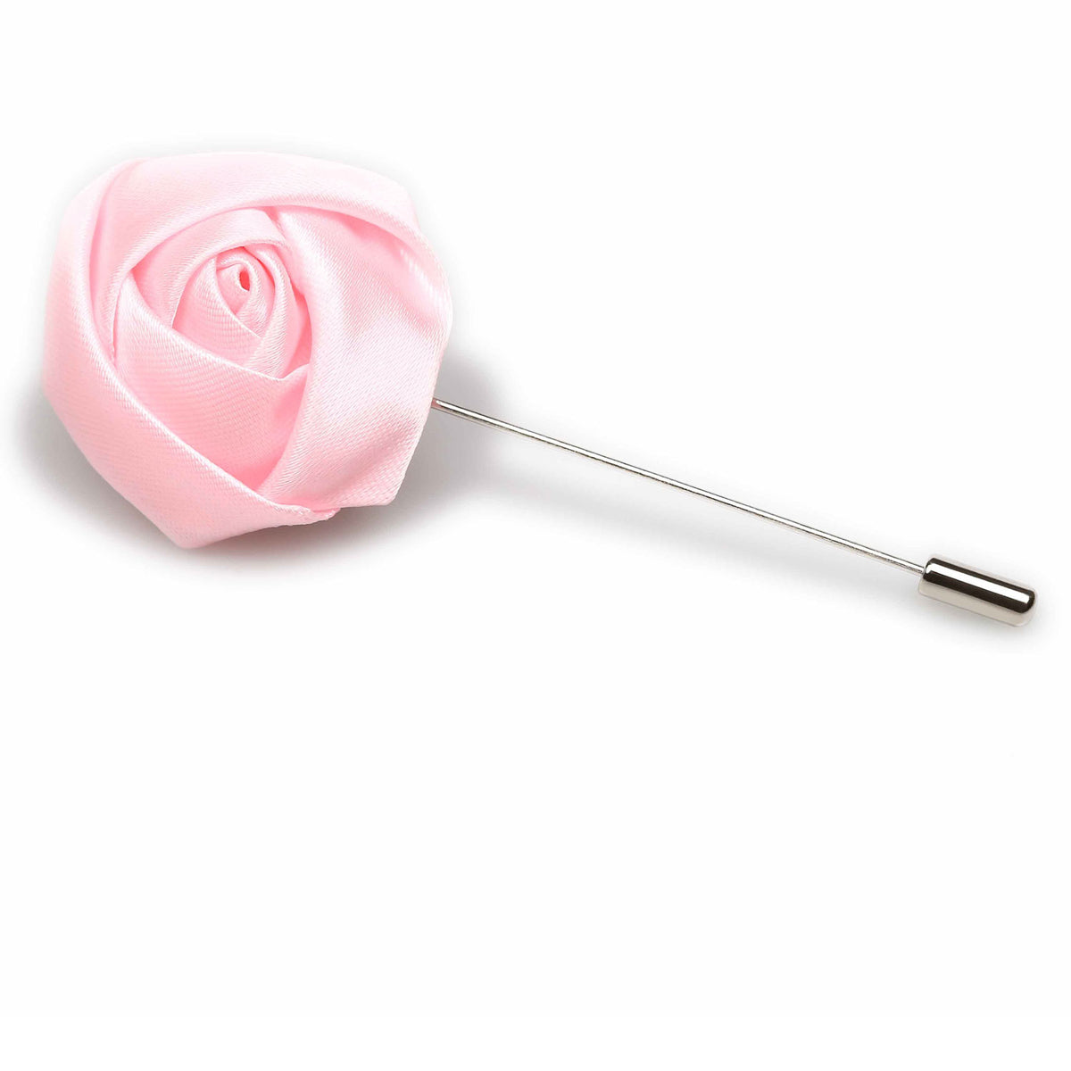Baby Pink Satin Rose Lapel Pin | Mens Rosebud Flower Boutonniere Pins ...