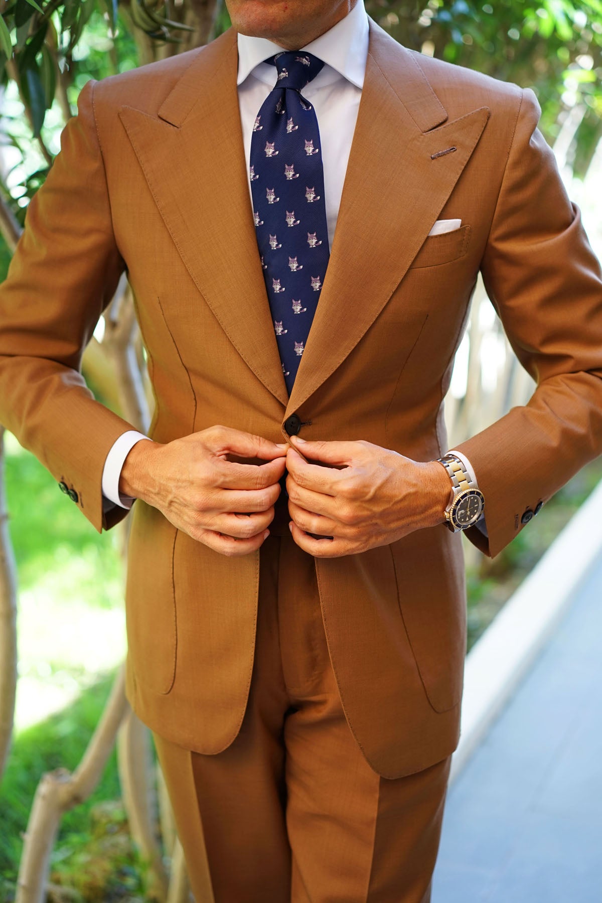 Bengal Wolf Tie | Animal Print Ties | Funny Novelty Neckties for Men | OTAA