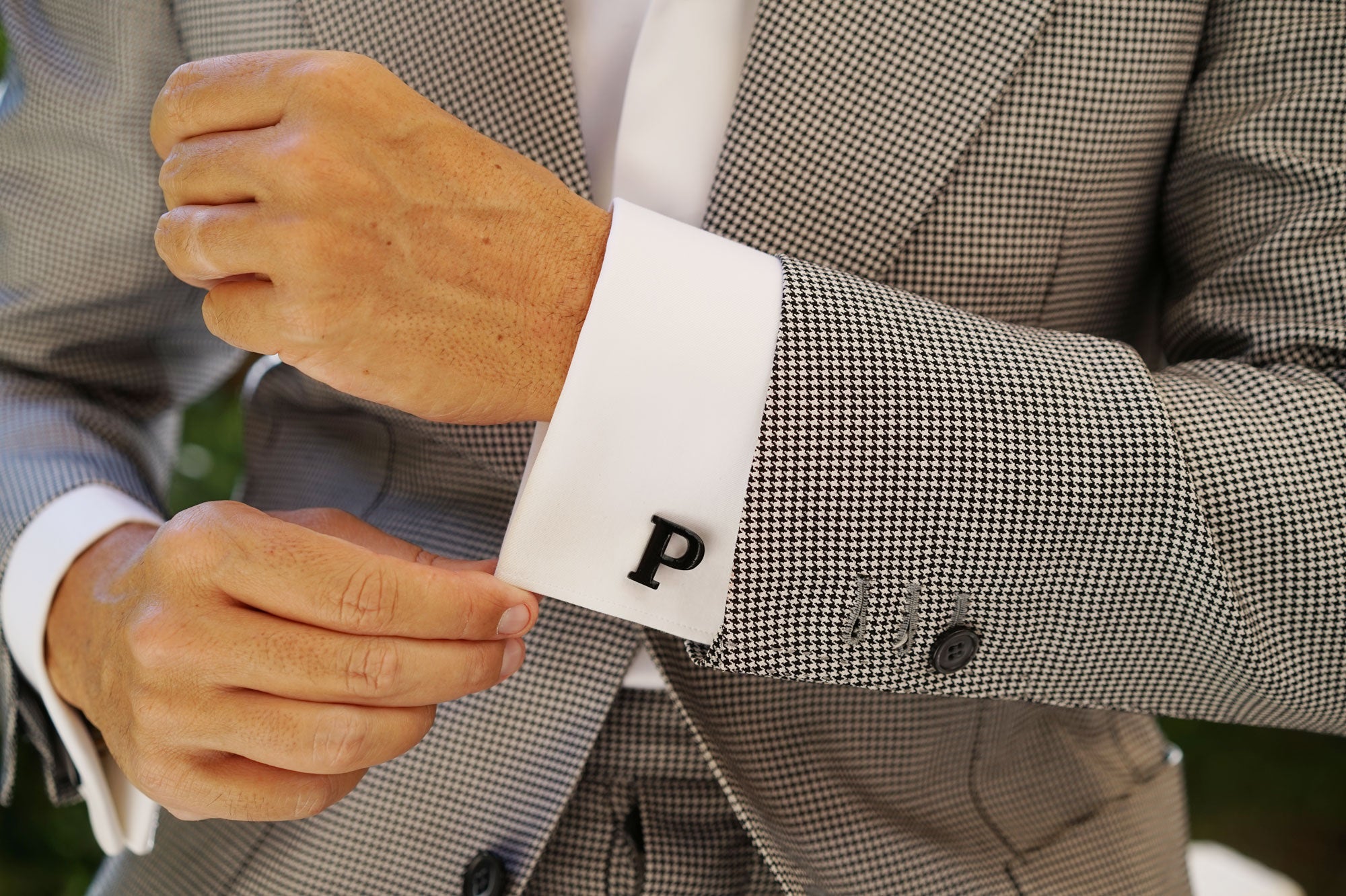 Black And Gold Letter P Cufflinks | Personalised Monogrammed Cufflink ...