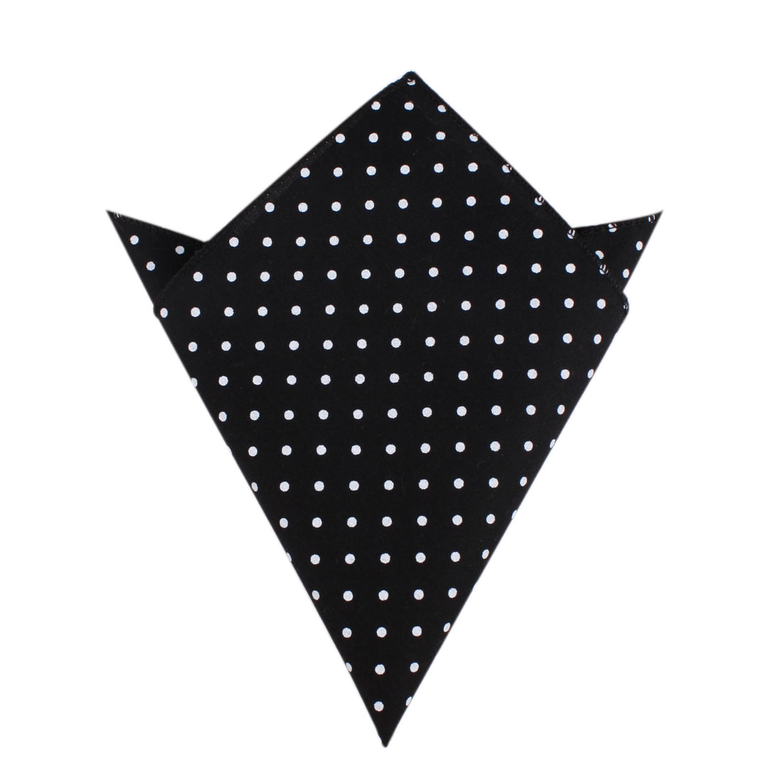 Black Polka Dot Pocket Square | Polkadots Handkerchief | OTAA