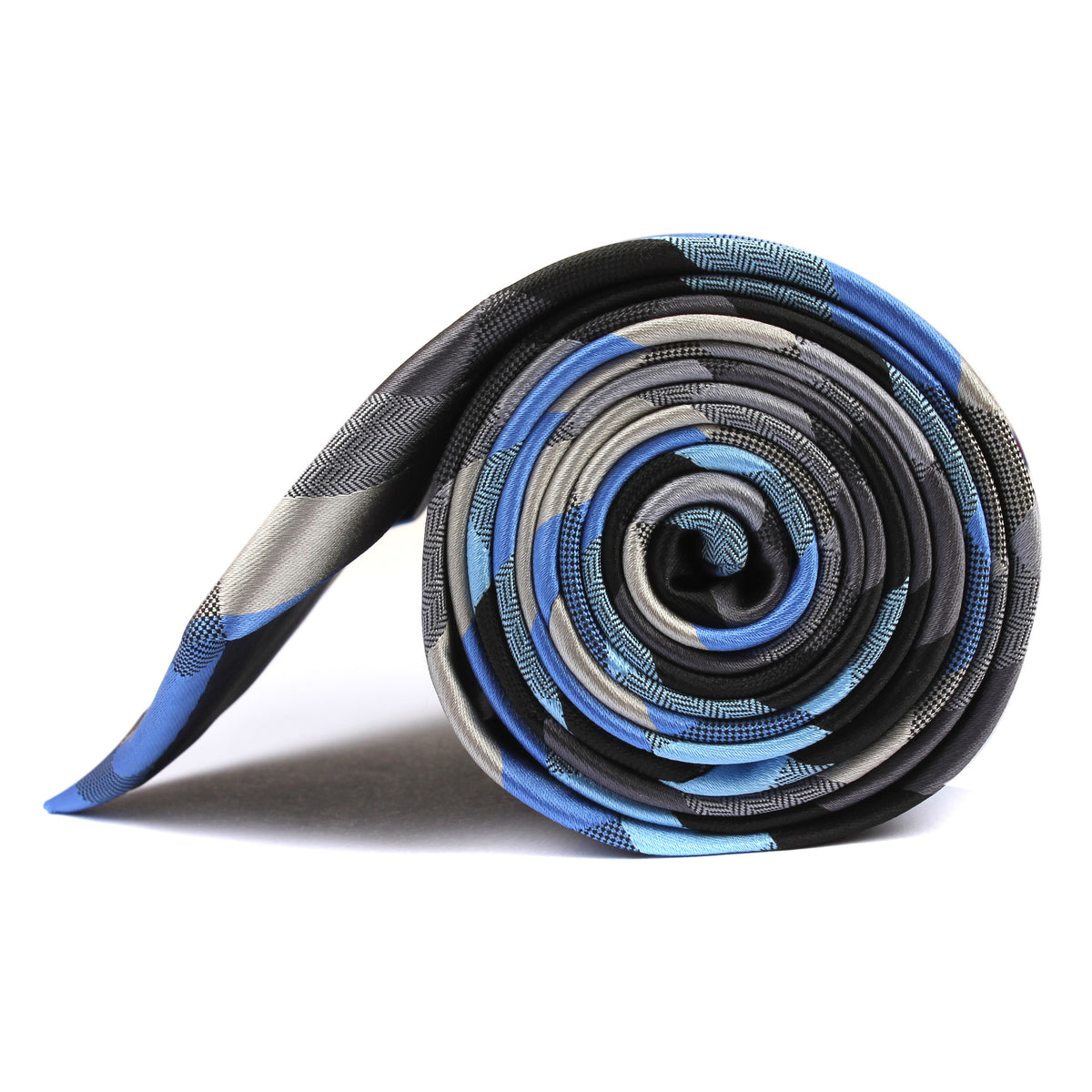 Grey Blue Check Pattern Tie | Men's Plaid Ties | Designer Neckties AU ...