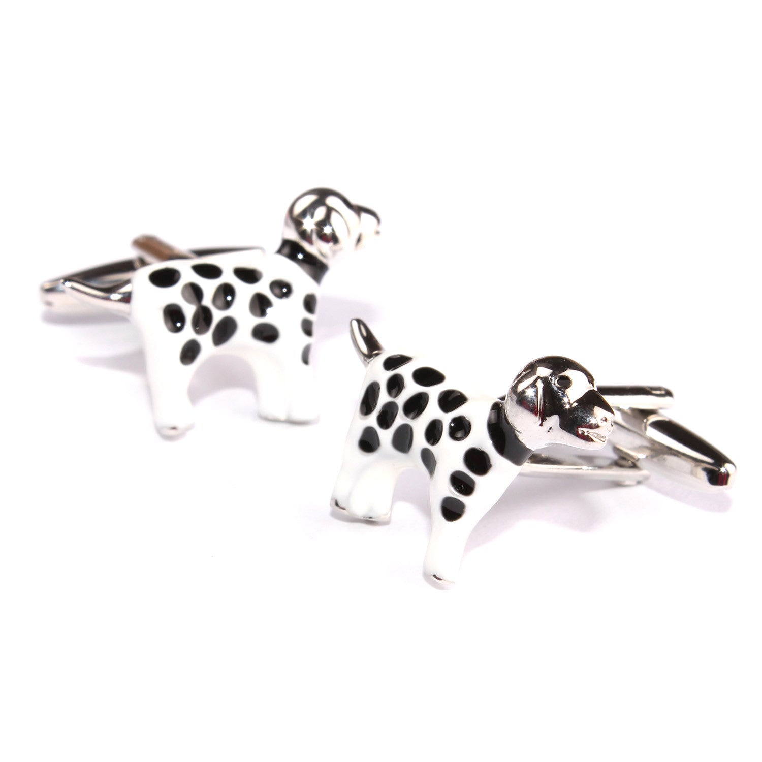 Black Spotted Dog Cufflinks | Dalmatian Cufflink | Animal Cuff Links | OTAA