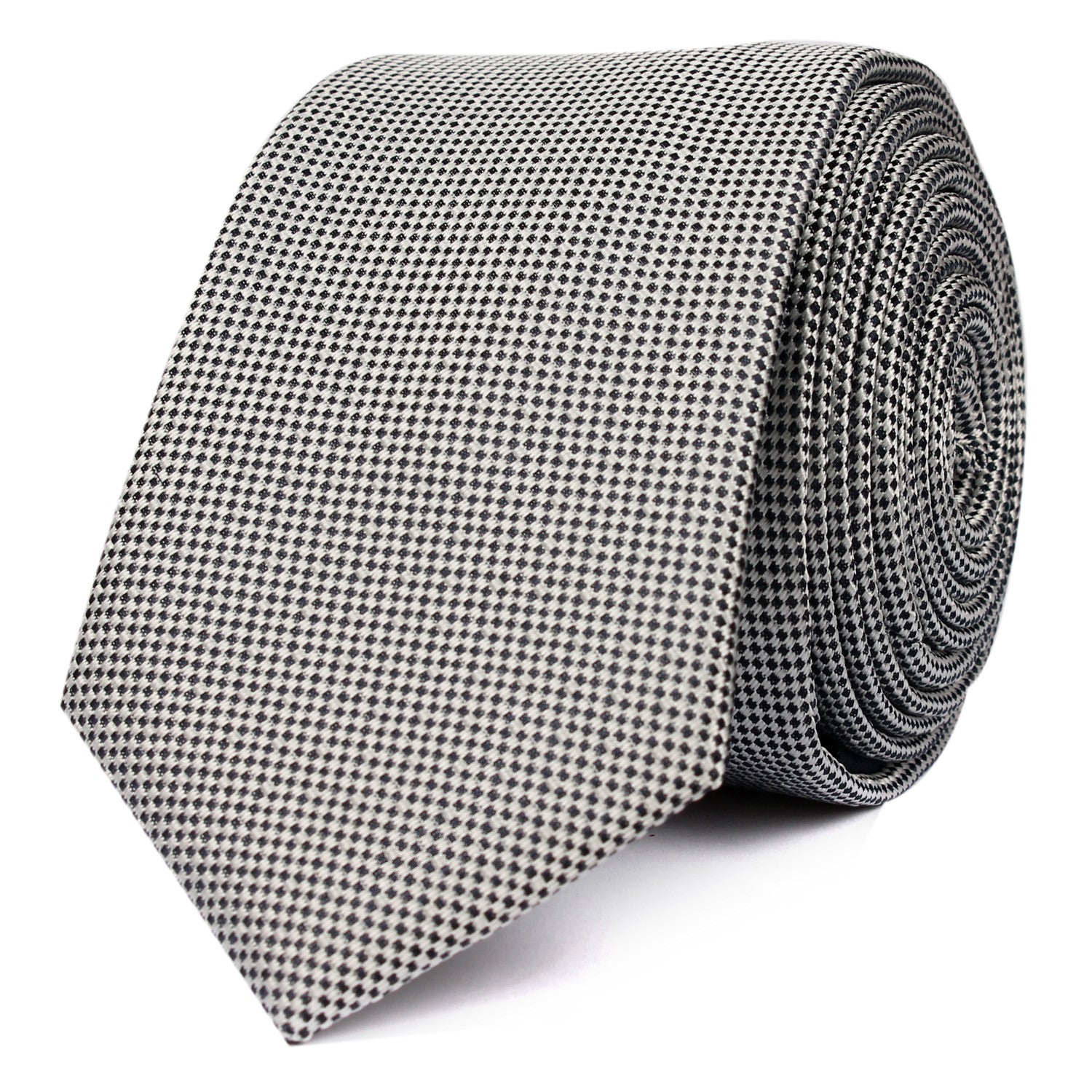 Black and White Small Dots Skinny Tie | Men's Designer Thin Slim Ties ...