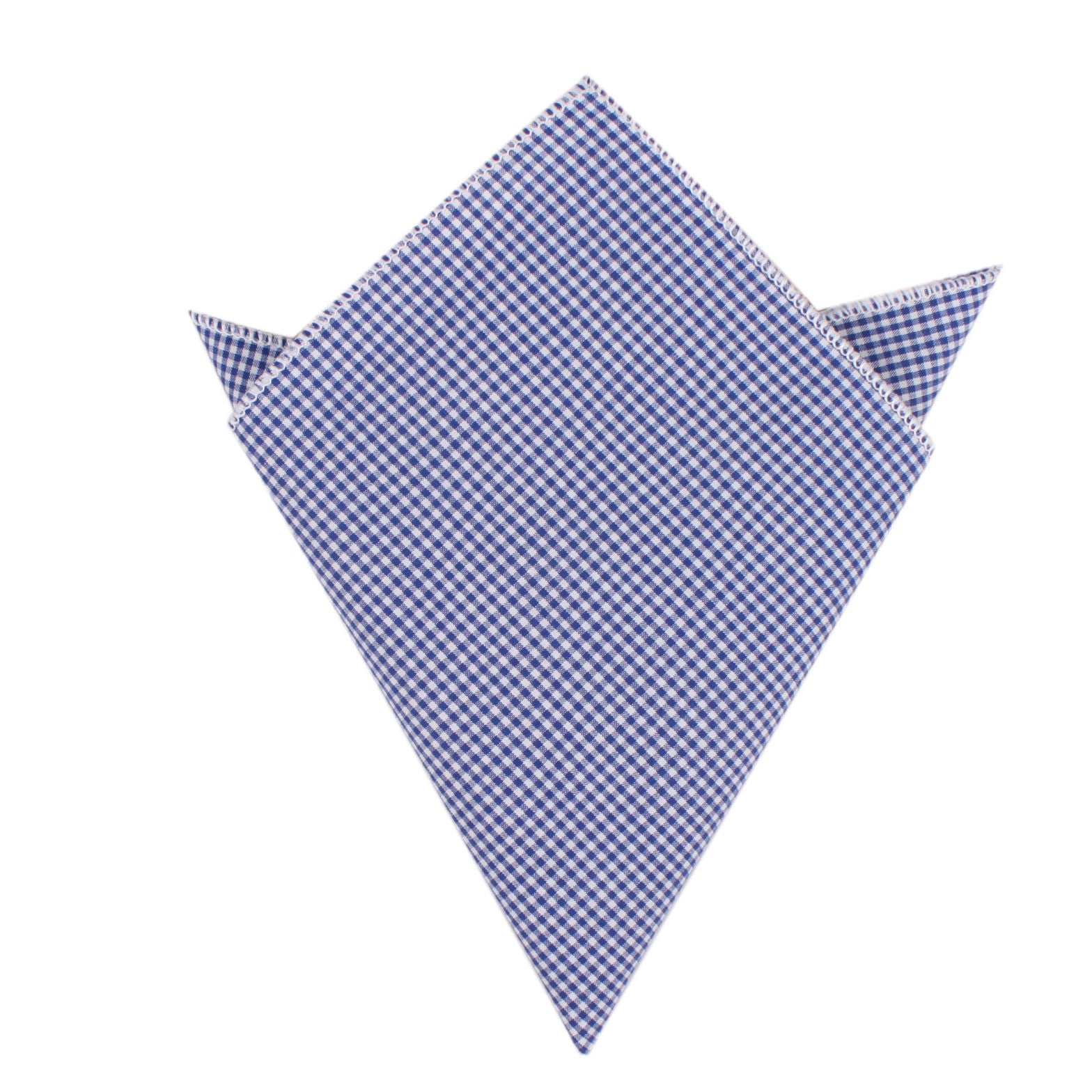 Blue Gingham Cotton Pocket Square | Men's Handkerchief | OTAA