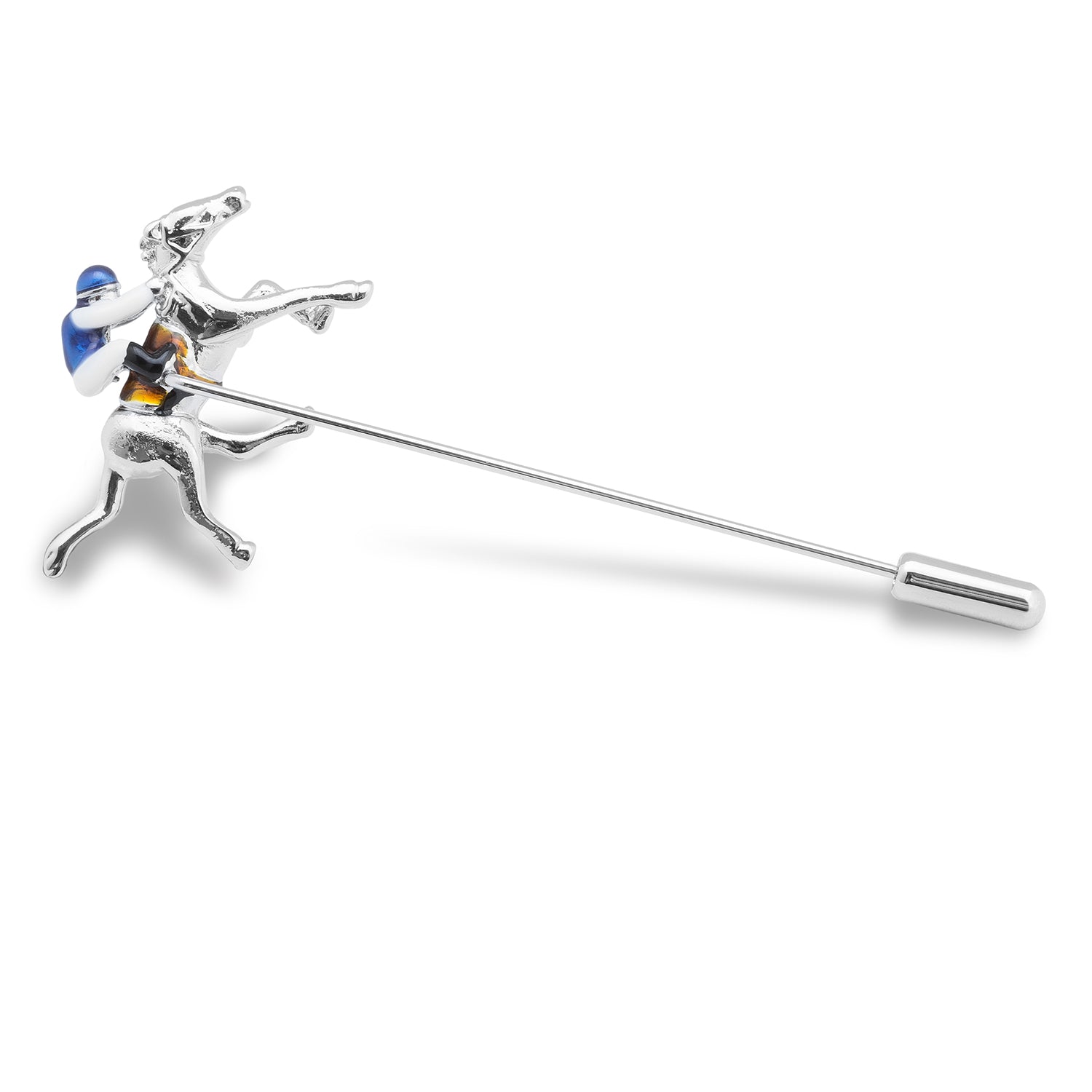Blue Jockey Racehorse Lapel Pin | Horse Racing Silver Metal Lapel Pins ...
