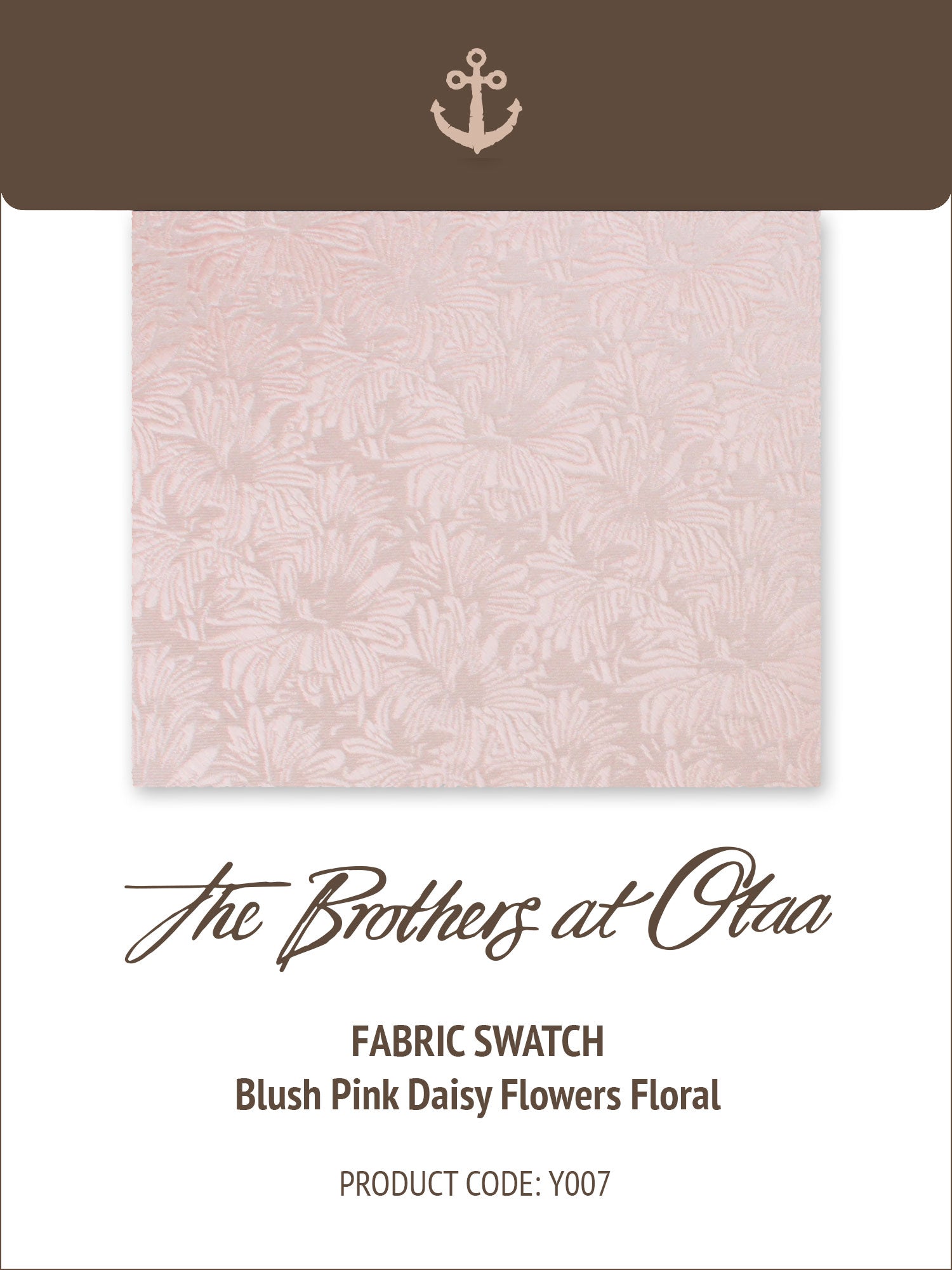 Blush Pink Daisy Flowers Floral Fabric Swatch | OTAA